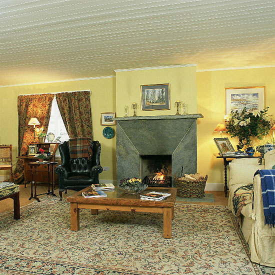 Yellow Country Living Rooms